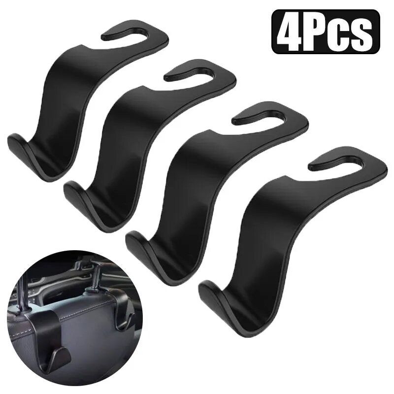 4 шт, Крючки-вешалки на подголовник автомобиля