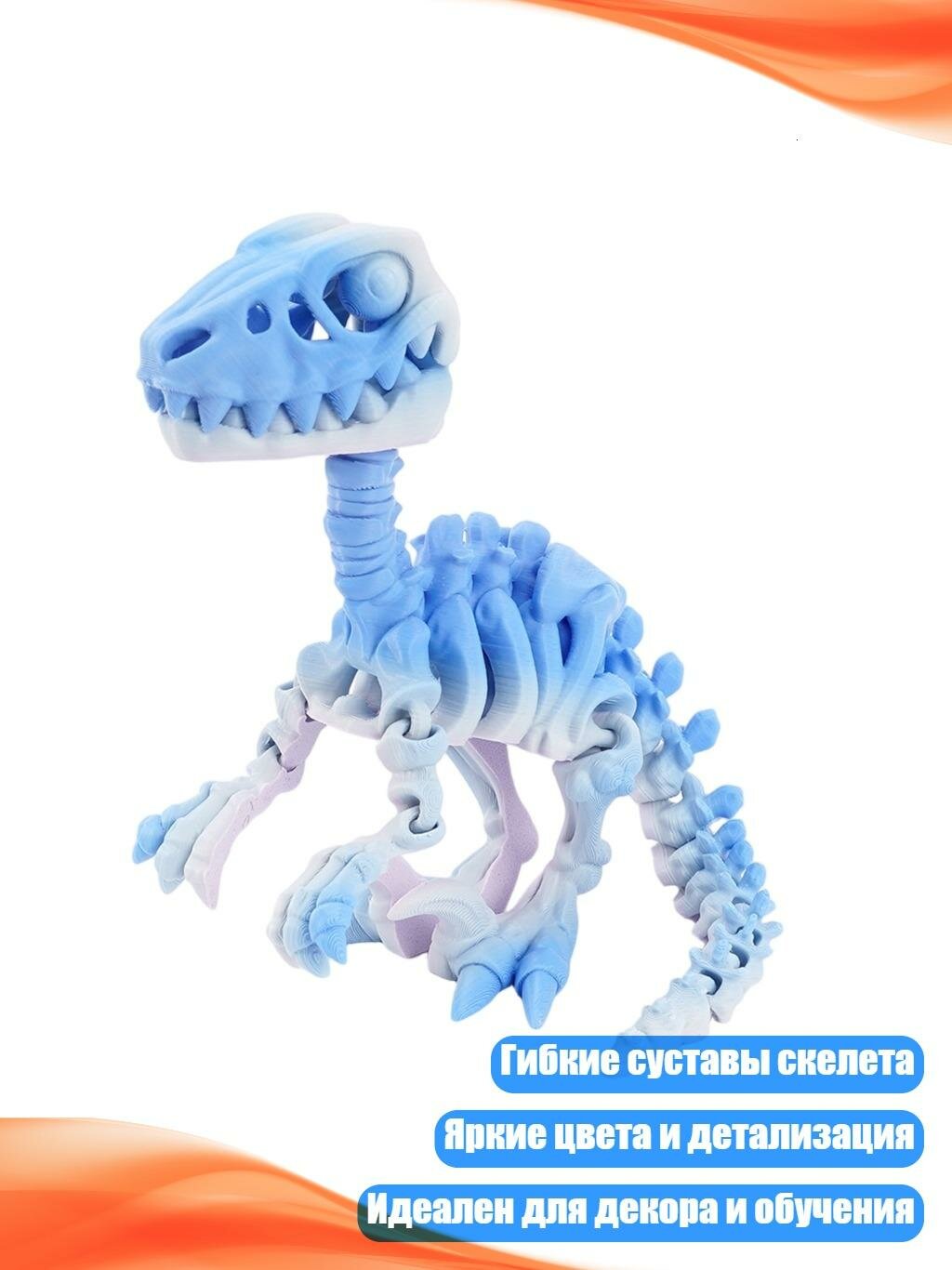 3D-модель скелета динозавра велоцираптора, мини - 3