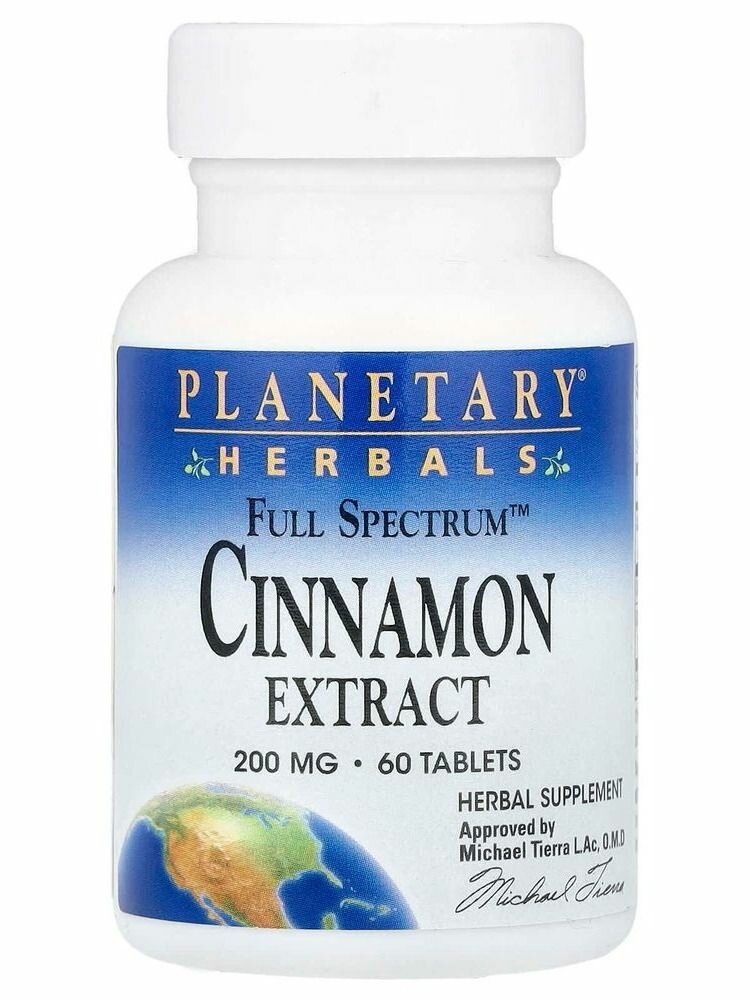 Экстракт корицы полного спектра, 60 таблеток, Planetary Herbals