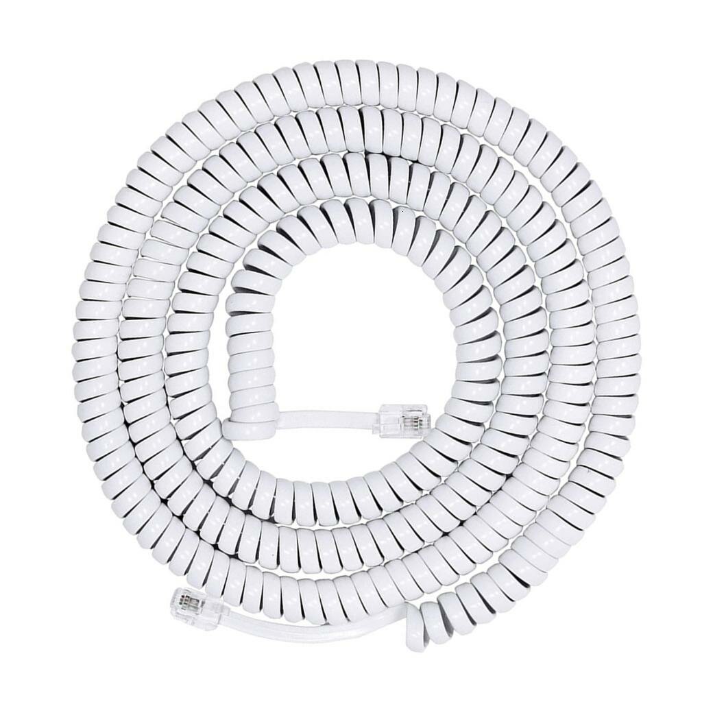 Гибкая телефонная линия RJ9 RJ11 4P4C Cord 200 см 300 см для офисного персонала и потребностей в домашнем общении, Белый 2 метра
