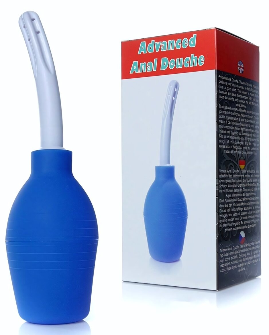 Спринцовка интимная силиконовая с изогнутой насадкой, 26 см, цвет голубой, для гигиены и комфорта