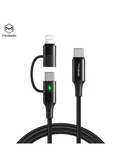 Кабель Mcdodo CA-712 60W 2 в1 Type-C Type-C&Lightning (черный)