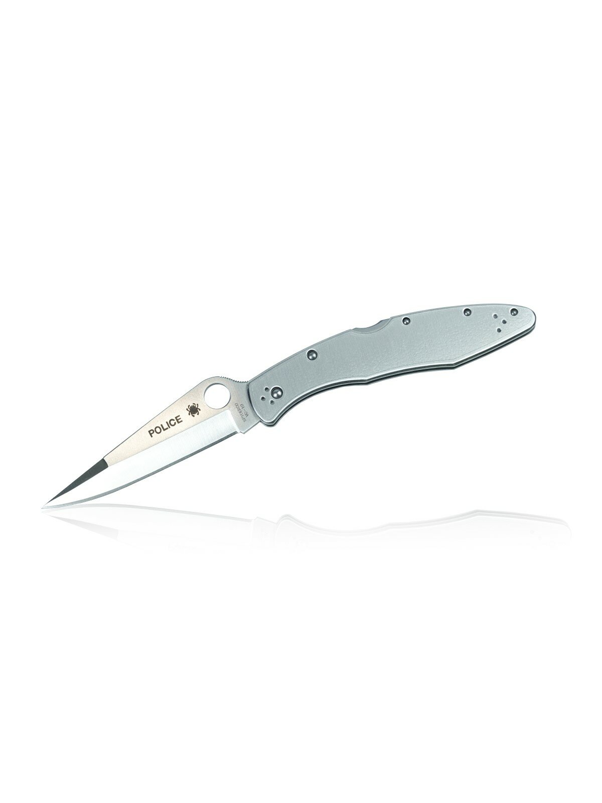 Нож складной Япония Spyderco Police (C07P), длина лезвия 110 мм, длина ножа 245 мм, сталь VG-10, рукоять сталь, Япония
