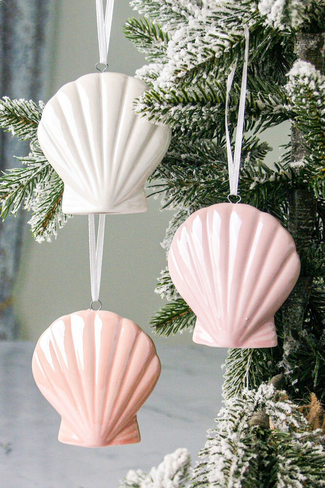 Набор ёлочных игрушек рассветные ракушки, полистоун, 8 см, 3 шт, Kaemingk 600054-набор