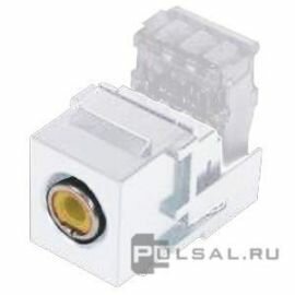 Разъем RCA (тип Keystone/AMP) FEDE RCA (тюльпан / колокольчик) двойная одинарная с возможностью накладного монтажа пластмасса белый