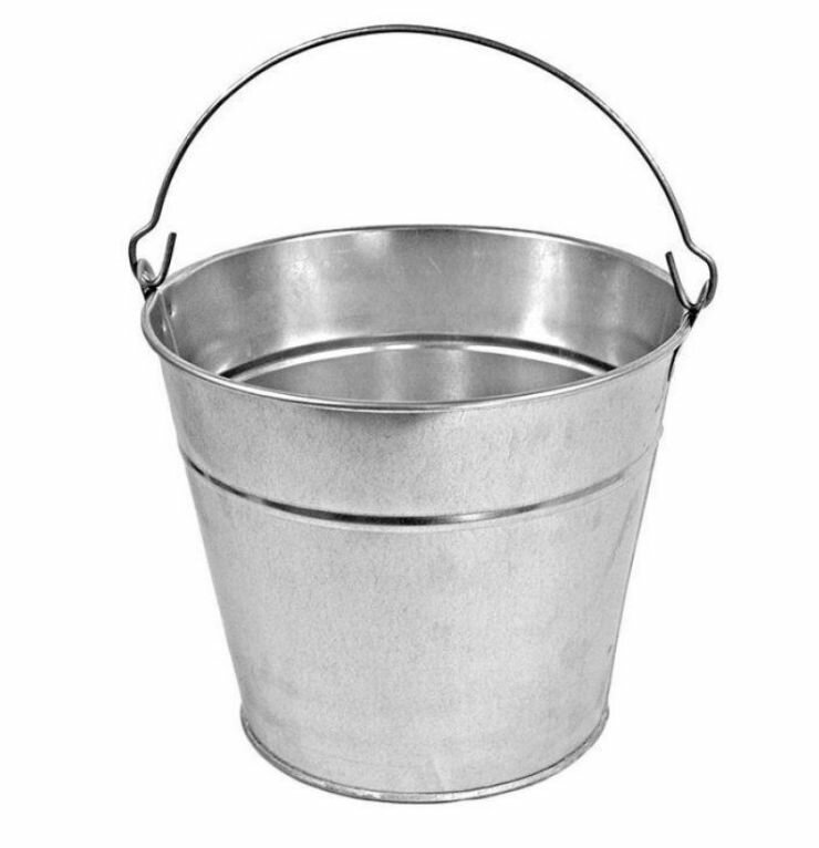 Ведро металлическое 12л, без крышки, оцинкованное