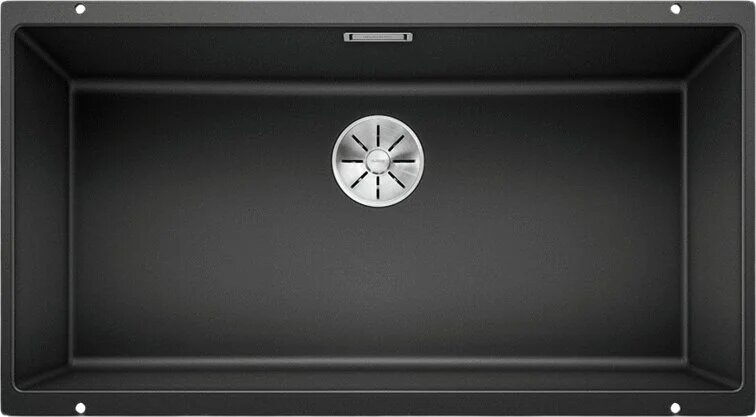 Мойка кухонная Blanco Subline 800-U 83x46, прямоугольная, мойка для кухни, черная, под столешницу, серая, матовая