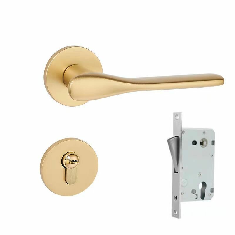 Золотой дверной замок для внутренней спальни, набор дверных замков в американском стиле, магнитный бесшумный дверной замок, ручка для деревянной двери