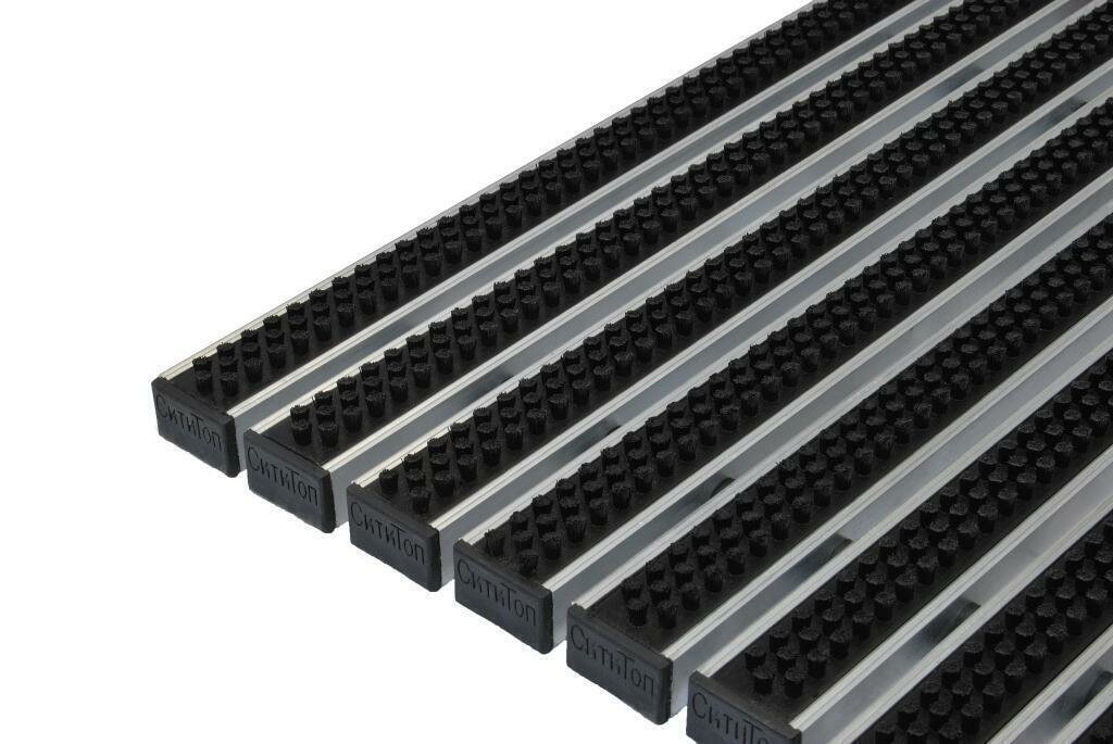 Решетка придверная "Сити" бруш 60 х 40 см СитиТоп, алюминиевая, грязезащитная, коврик от грязи