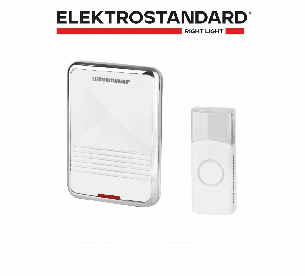 Звонок дверной беспроводной Elektrostandard DBQ01M, 36 мелодий, 433MHz, белый, IP44