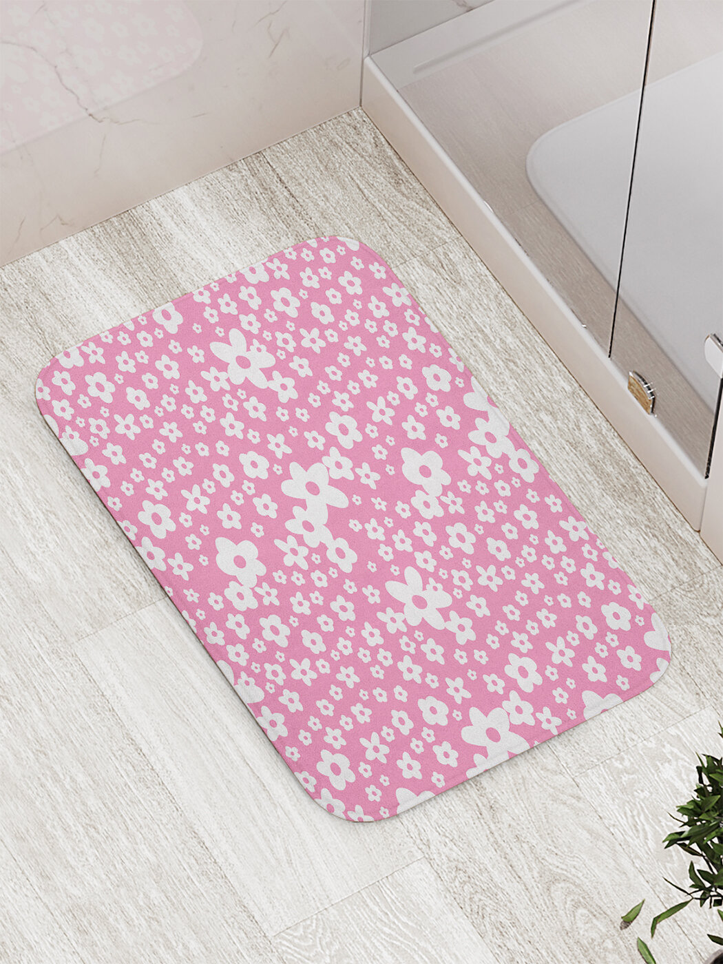 Коврик для ванной комнаты, туалета "Белая весна" противоскользящий, 52х77 см, JoyArty