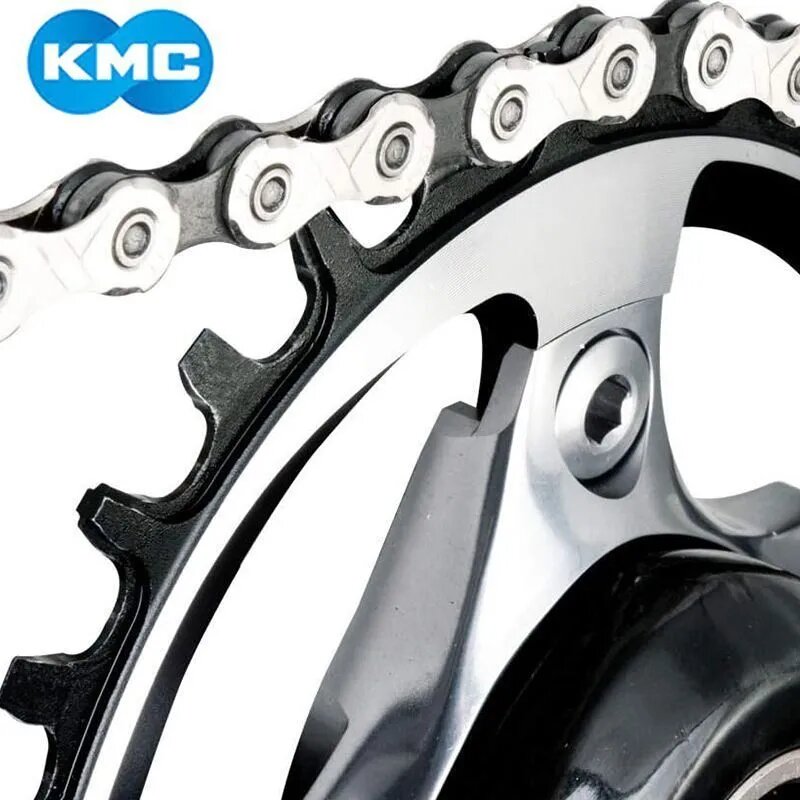 Цепь KMC X10 для велосипеда, 10 скоростей, серебристая, для горного, городского, гравийного велосипеда — фото 1