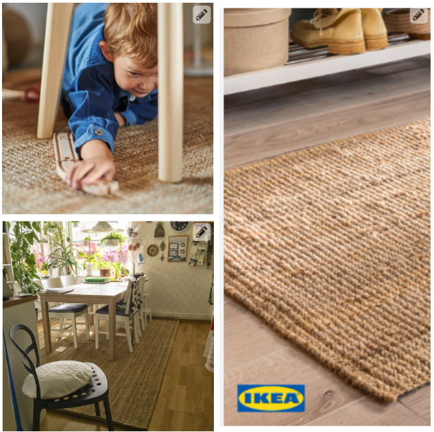 Коврик икеа джут-золотое волокно, натуральный природный состав, 80×150 IKEA LOHALS лохальс Арт.203.074.81