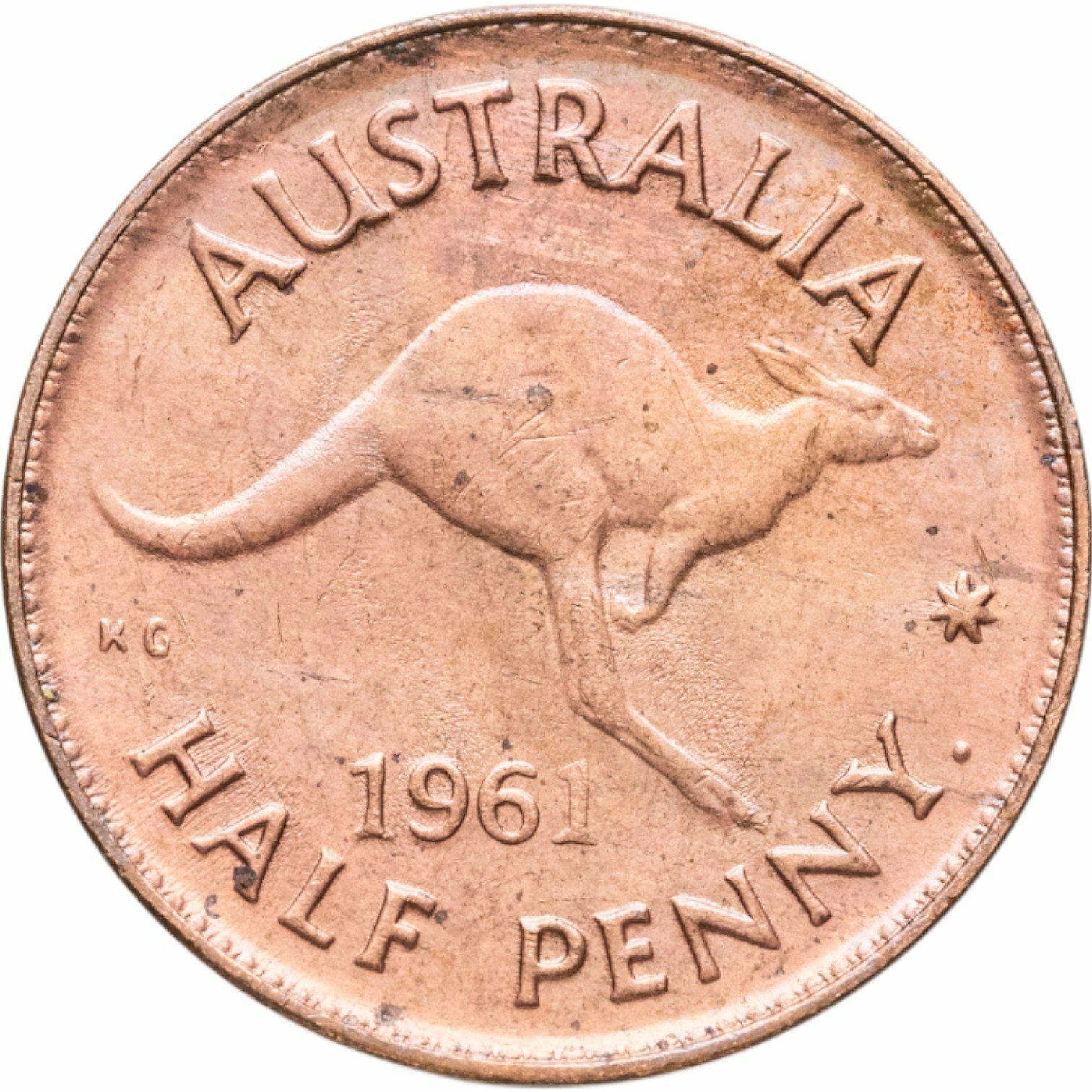Австралия 1/2 пенни penny 1961, Бронза, в сохранности AU-UNC