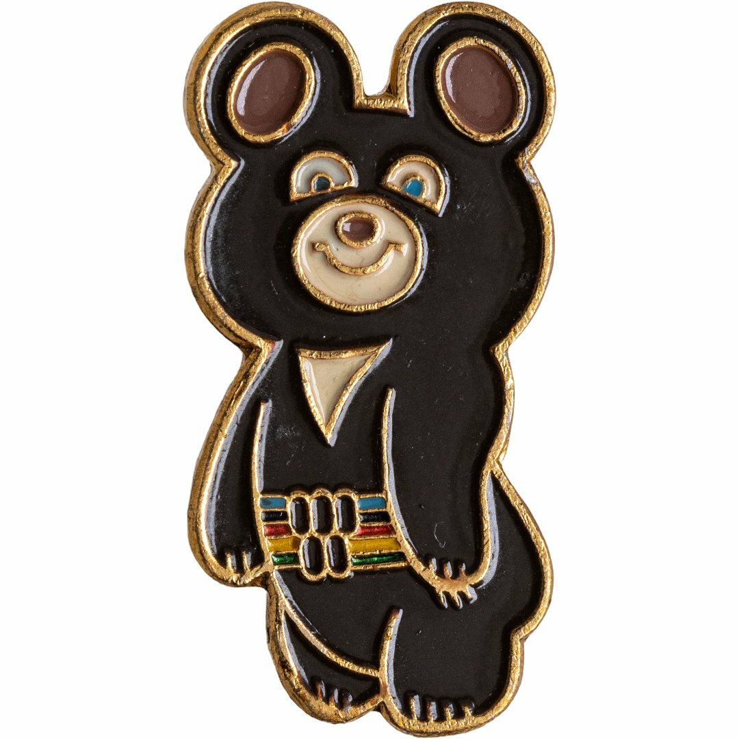 Значок Олимпийский мишка Талисман Олимпиада 80 Разновидность случайная