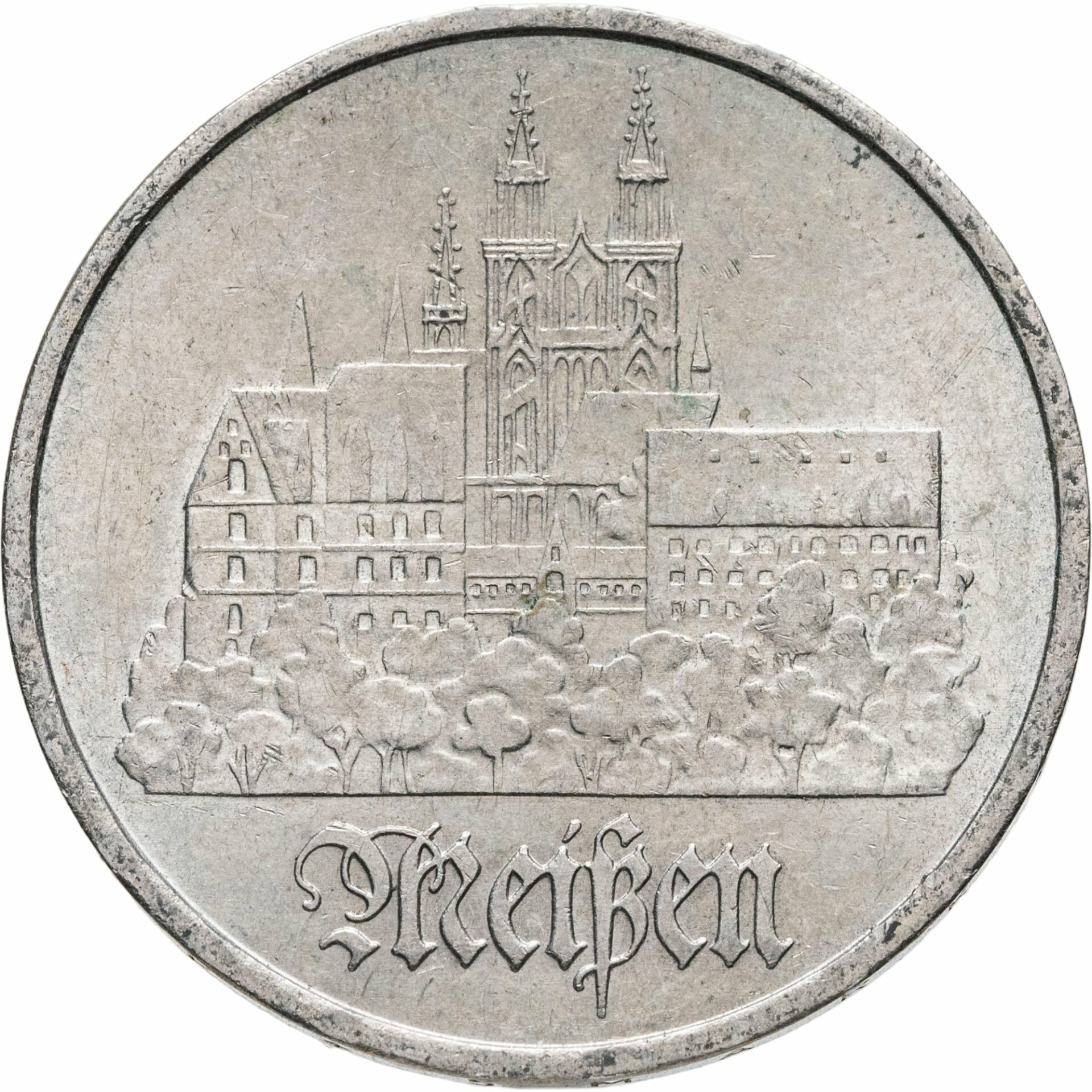 Германия ГДР 5 марок 1972 "Город Мейсен", МНЦ медь-никель-цинк, в сохранности AU-UNC