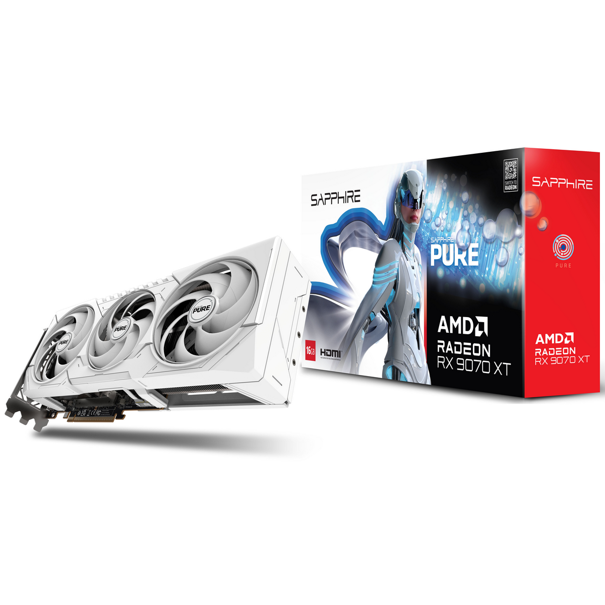 Видеокарта ASUS RX9070XT PRIME WHITE OC уц-2 16GB GDDR6 256bit 3xDP HDMI 3FAN RTL (PRIME-RX9070XT-O16G)