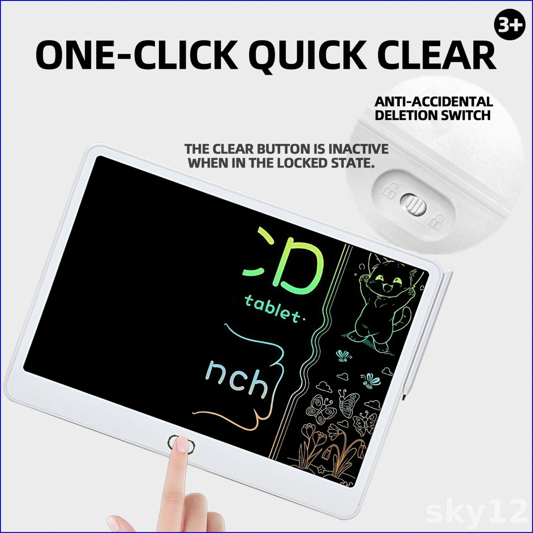 Новогодний ограниченный подарок: Электронная доска для рисования 11, 13, 16 дюймов стираемая, портативная, универсальна для подростков и взрослых, необходима для офиса и школы, граффити