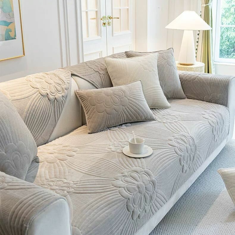 Винтажная подушка для дивана из молочного бархата, осень-зима, плюшевая, нескользящая, утолщенная, скандинавская простая кожаная накидка на диван, высококачественная подушка для сидения