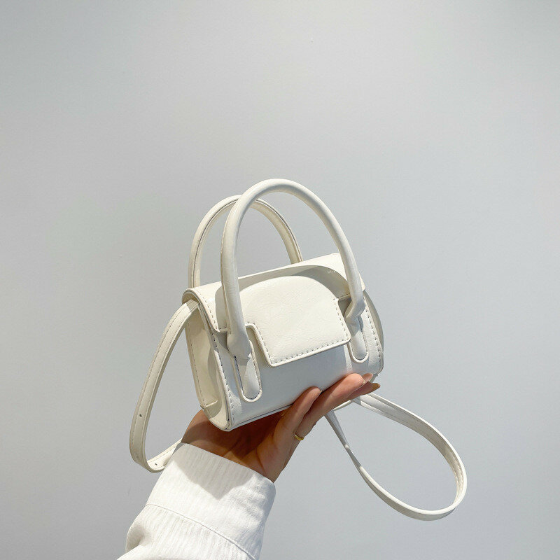 Мини сумка через плечо тренди мини для женщин стильный повседневный из искусственной кожи модный аксессуар белый