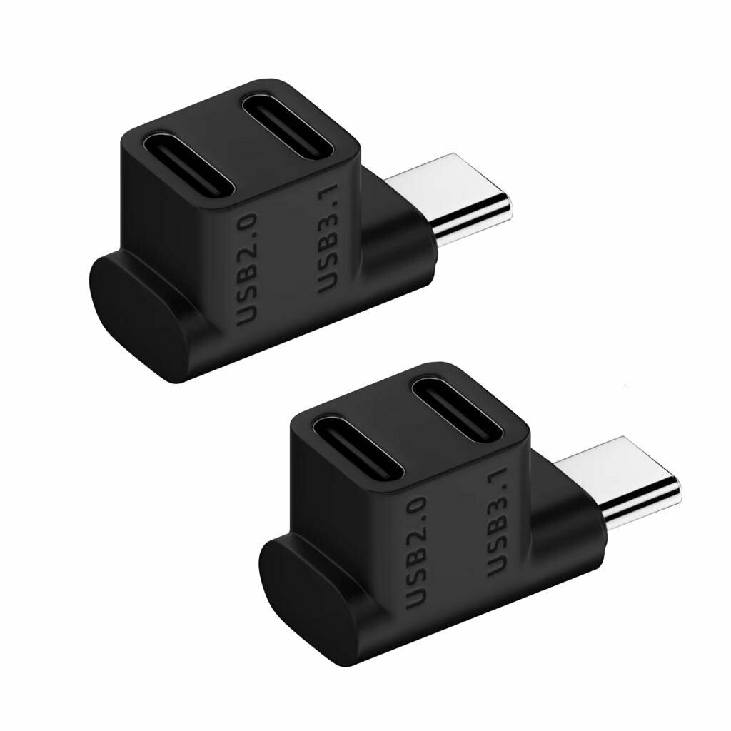 180-Градусный U-образный 100 Вт USB 3.1 Type C Адаптер от 1 до 2 мужчин и женщин 10 Гбит/с Быстрая Передача данных 4K60HZ Зарядка планшета USB C