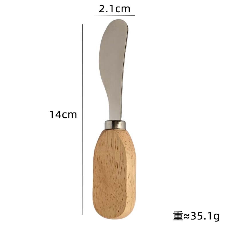 304 Нержавеющая сталь Нож Вилка Детская деревянная ручка Ложка для риса Нож для сыра Нож для масла Милый маленький домашний столовый прибор