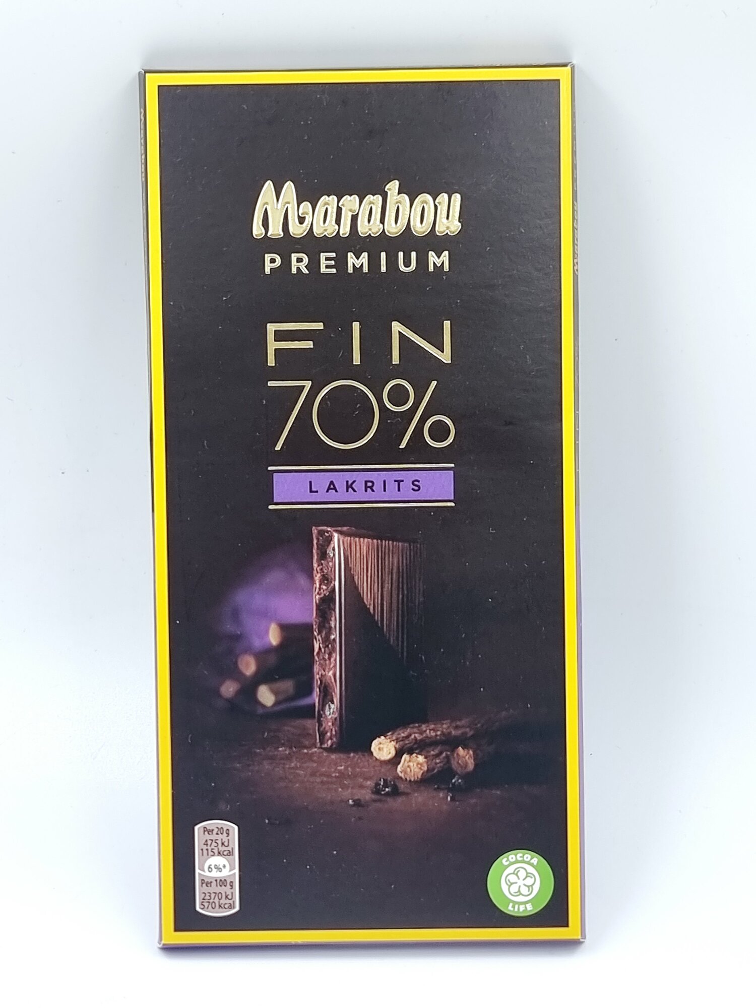 Marabou Шоколад темный Premium Fin 70% Lakrits (лакрица) 100 г (Из Финляндии)
