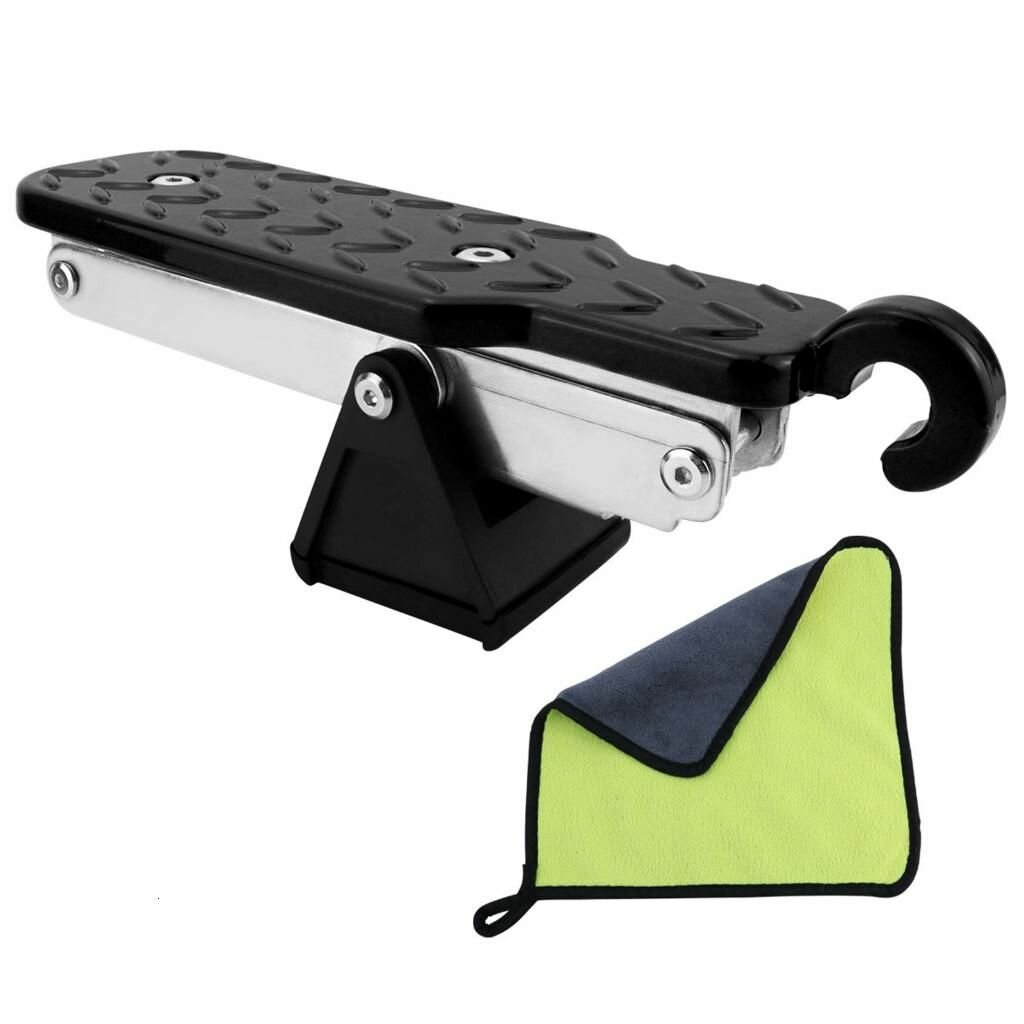 Складная ступенька для двери автомобиля с 7 уровнями регулировки для доступа к багажнику, Черный