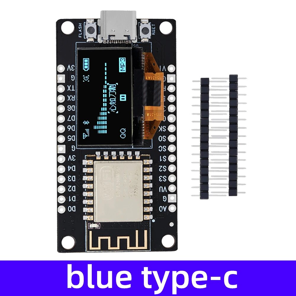 Модуль NodeMCU ESP8266 с OLED дисплеем Baishundianzi blue type-c