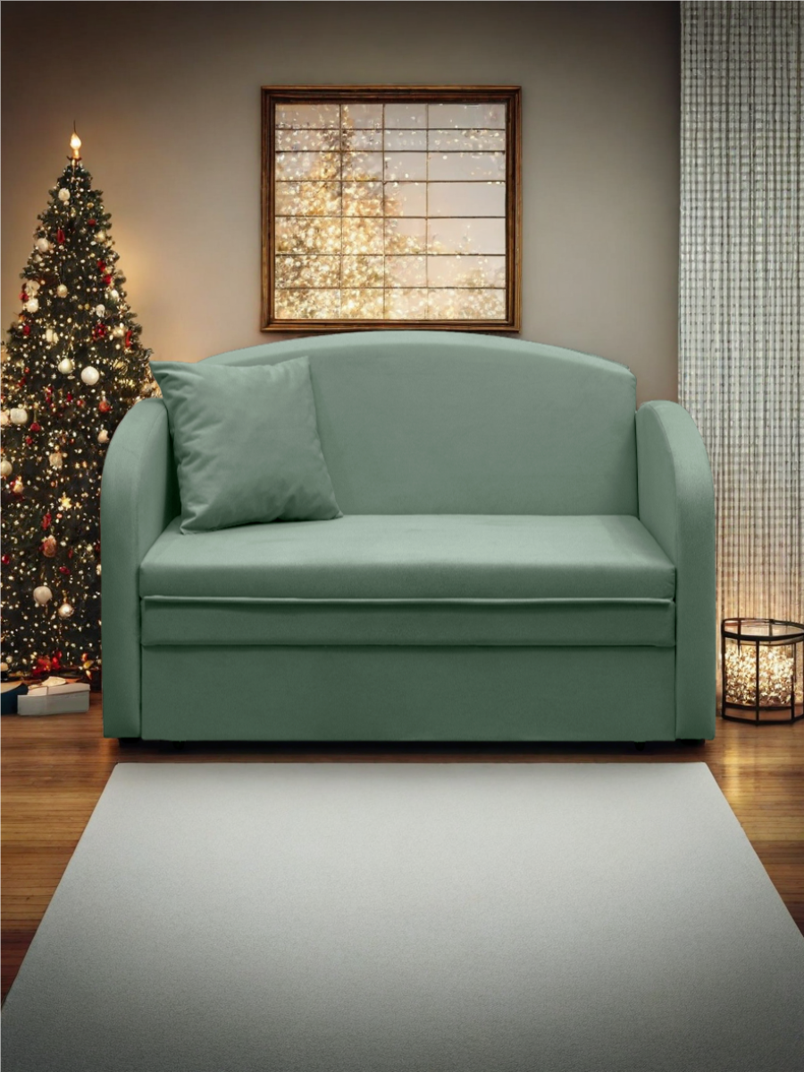 Диван М-Стиль "Джери", выкатной, с ящиком, оливковый, 130 см х 86 см