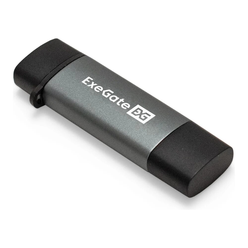 Устройство чтения/записи карт памяти ExeGate CR-201CA кабель‑адаптер USB Type‑A/Type‑C, адаптер с серым корпусом