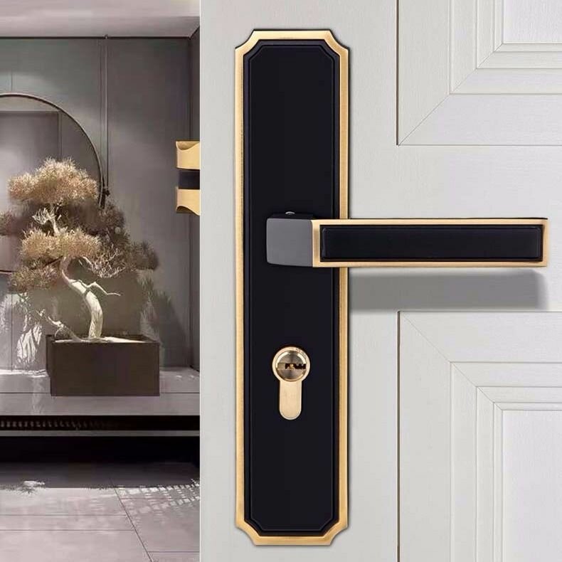 Дверной замок для внутреннего использования в спальне, универсальная ручка для деревянной двери, легкая роскошь, простой новый китайский стиль, магнитный бесшумный дверной замок