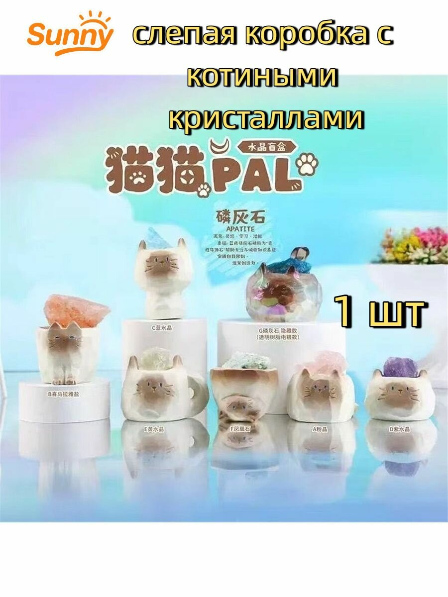 Слепая коробка с котиными кристаллами--1 шт