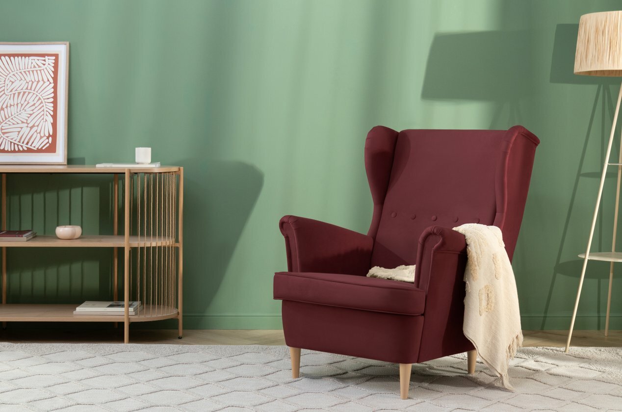 Кресло в гостиную мягкое Divan.ru Дженкс Велюр Бордовый, марсала, велюр, с подлокотниками