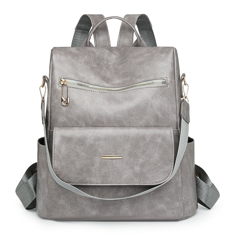 Сумка через плечо, модный ретро-модный глянцевый рюкзак из мягкой кожи из искусственной кожи, большой вместительный универсальный женский рюкзак для путешествий на открытом воздухе