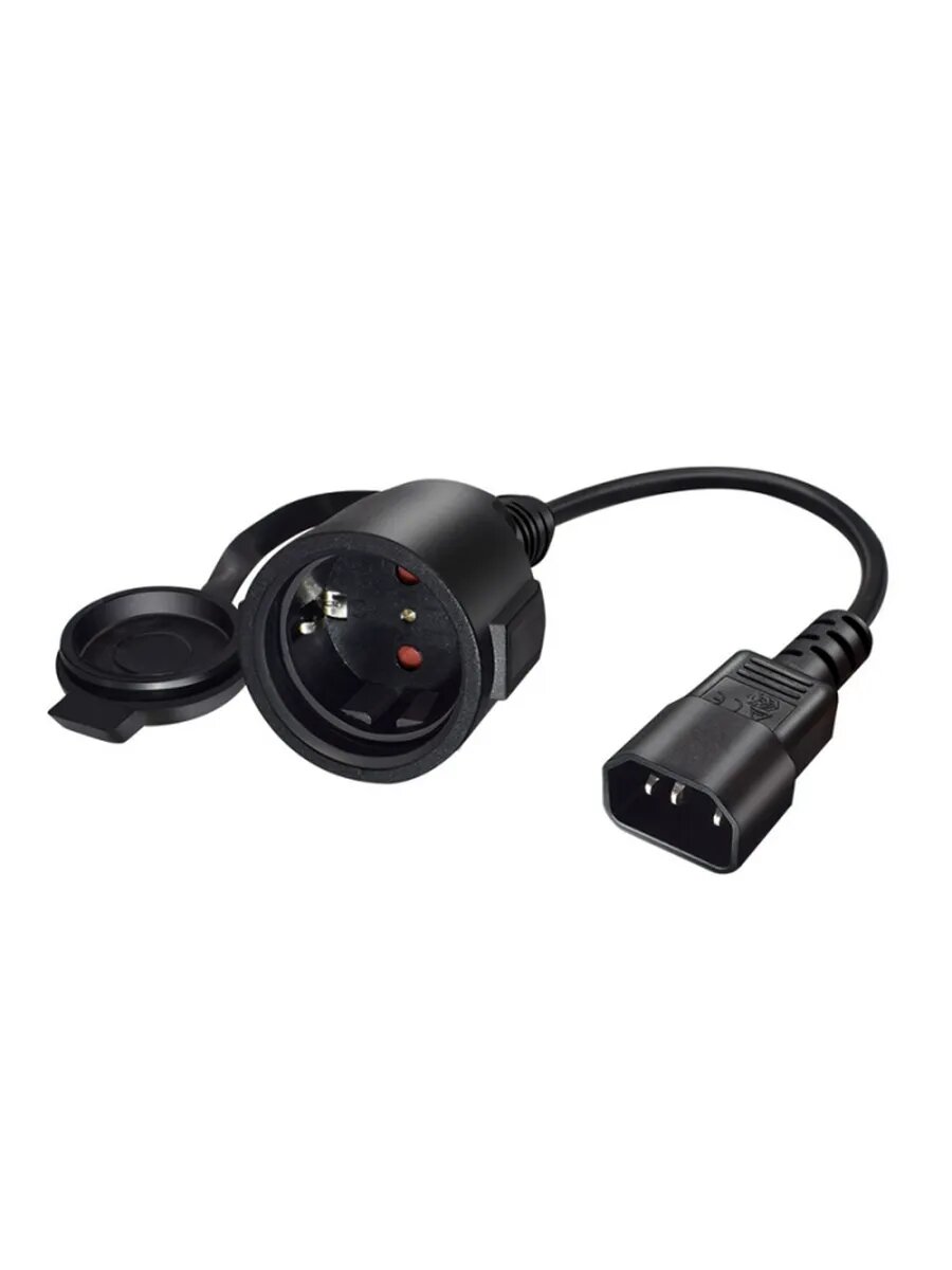 Кабель питания C14-EU4.8мм, 1м, с заглушкой