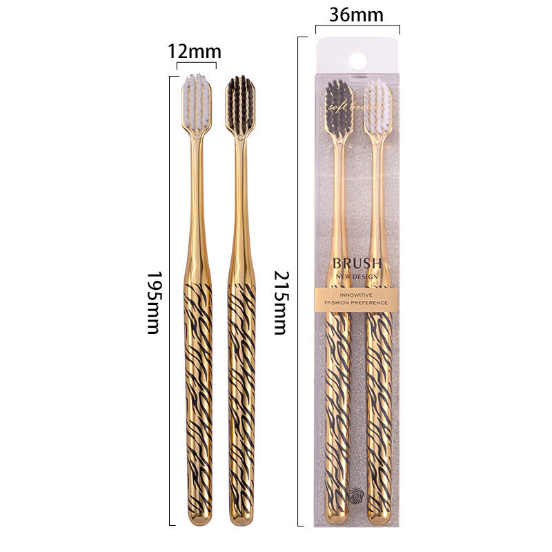 2026 Новейшая зубная щетка с маленькой головкой и мягкими щетинками, продвинутая зубная щетка с золотым покрытием, набор из двух штук для взрослых, чистящая зубная щетка