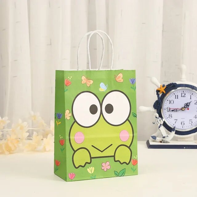 Сумки-шопперы из крафт-бумаги с мультяшными персонажами Sanrio, сумки для покупок с принтами Pompompurin, Cinnamon, Hello Kitty и Kuromi, подарочные коробки на день рождения.