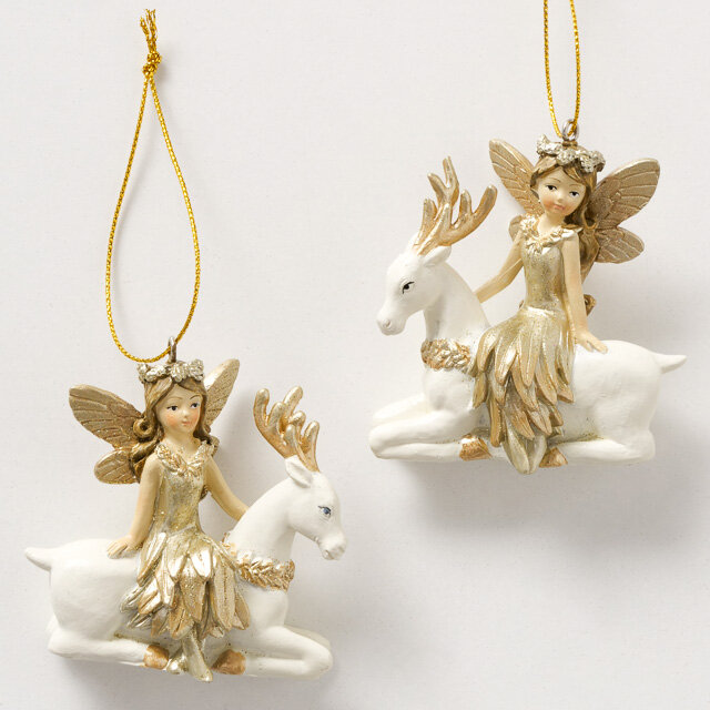 Елочная игрушка Фея Элисса с Олененком 7 см, Boltze, 2060489