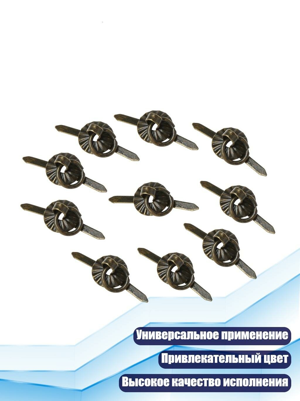 Зелёные бронзовые кольцевые ручки для мебели, Бронза - S