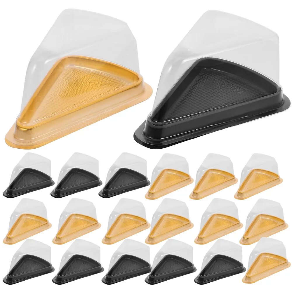 40 шт. Коробки-переноски на вынос по для ломтиков торта сырным пирогом, прозрачные