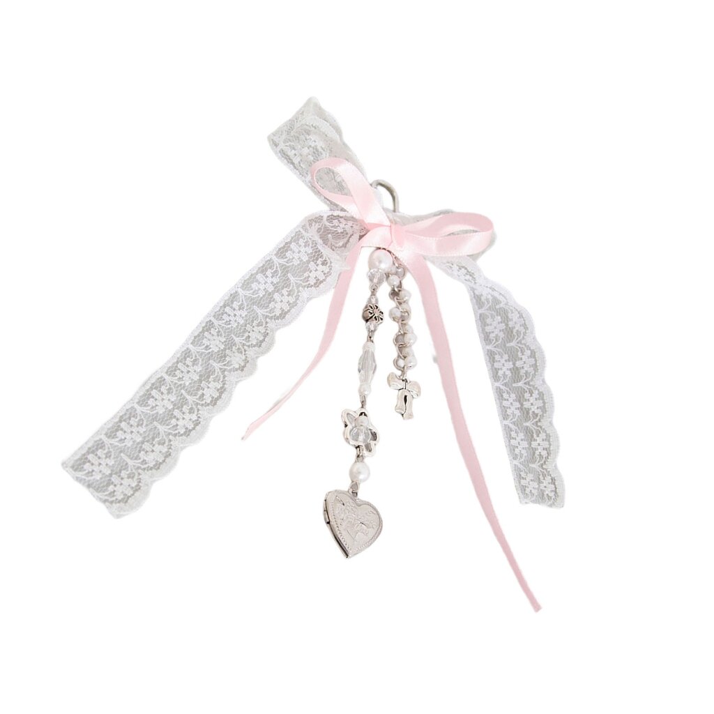 Подвеска в виде сердца с кружевным бантом для кошельков, ключей, украшения для мобильных телефонов женщин из бисера