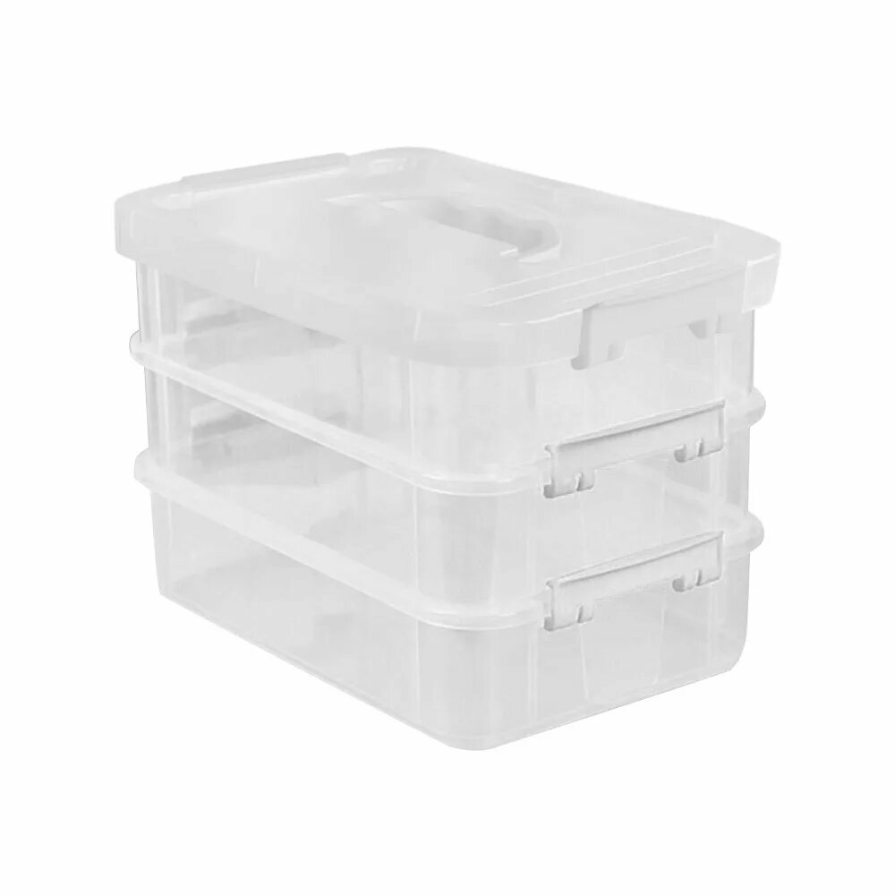Многослойный пенал-органайзер из полипропилена White 3 Layer