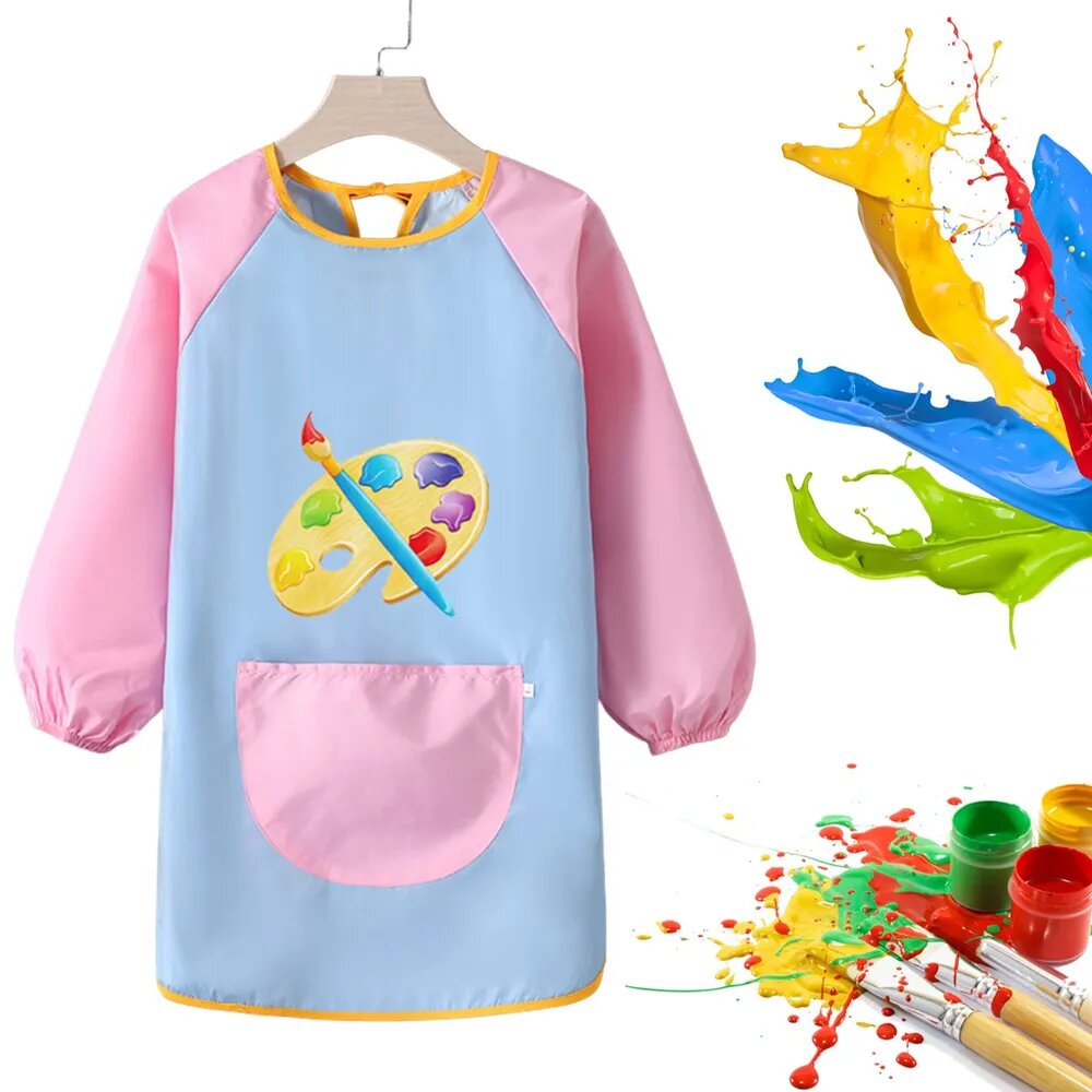 Водонепроницаемые фартуки для детей, регулируемый фартук для рисования (130-145 см)