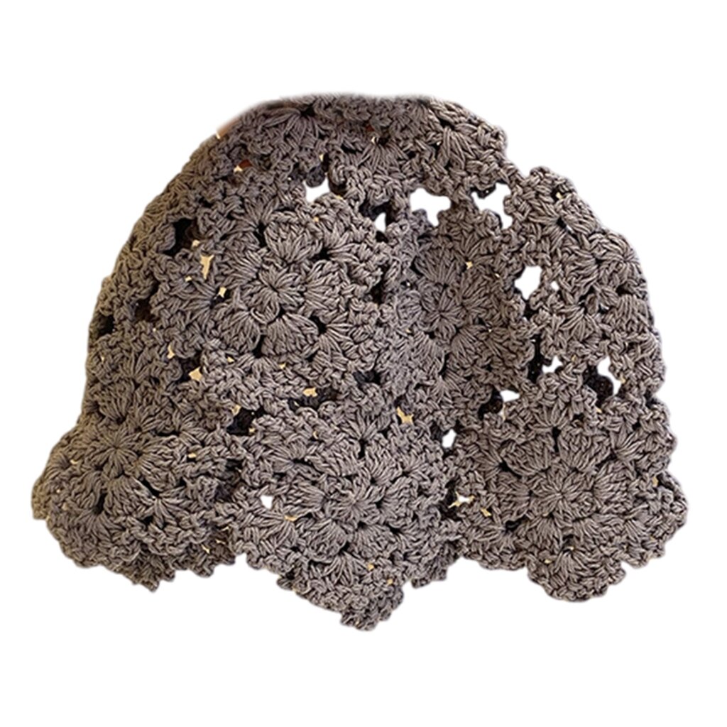 Японский полый пуловер ручной работы крючком-серый