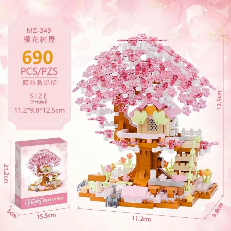 Конструктор Лего лесной домик деревянный дом с мельницей и деревом 800 деталей