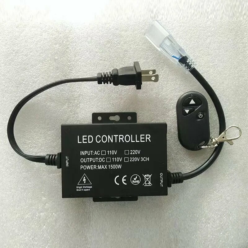 Диммер для гибкого неона 220В с пультом,23-клавишный диммер-пульт RF