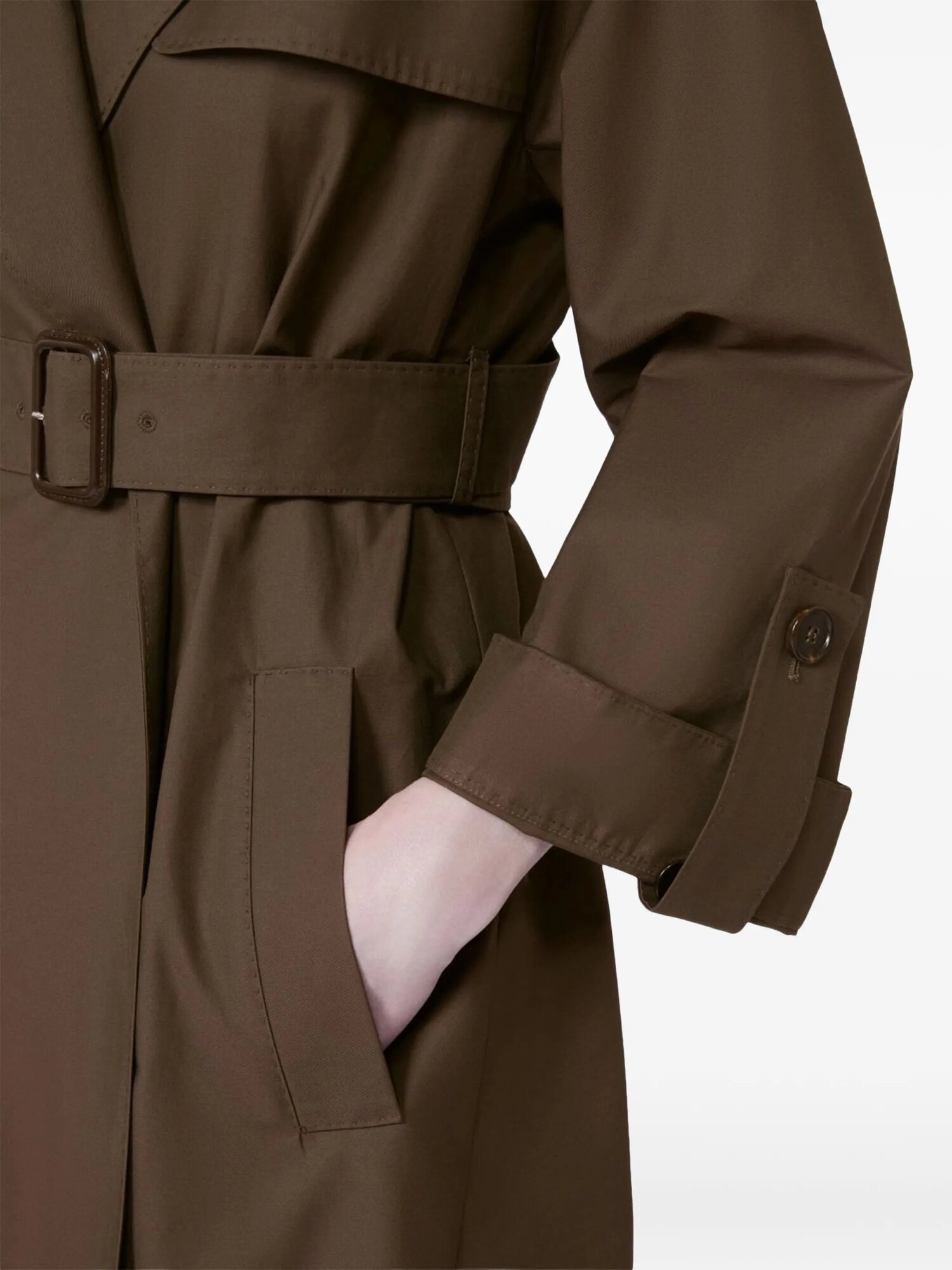 Куртка Max Mara Belted cotton jacket, размер 42, brown — фото 1