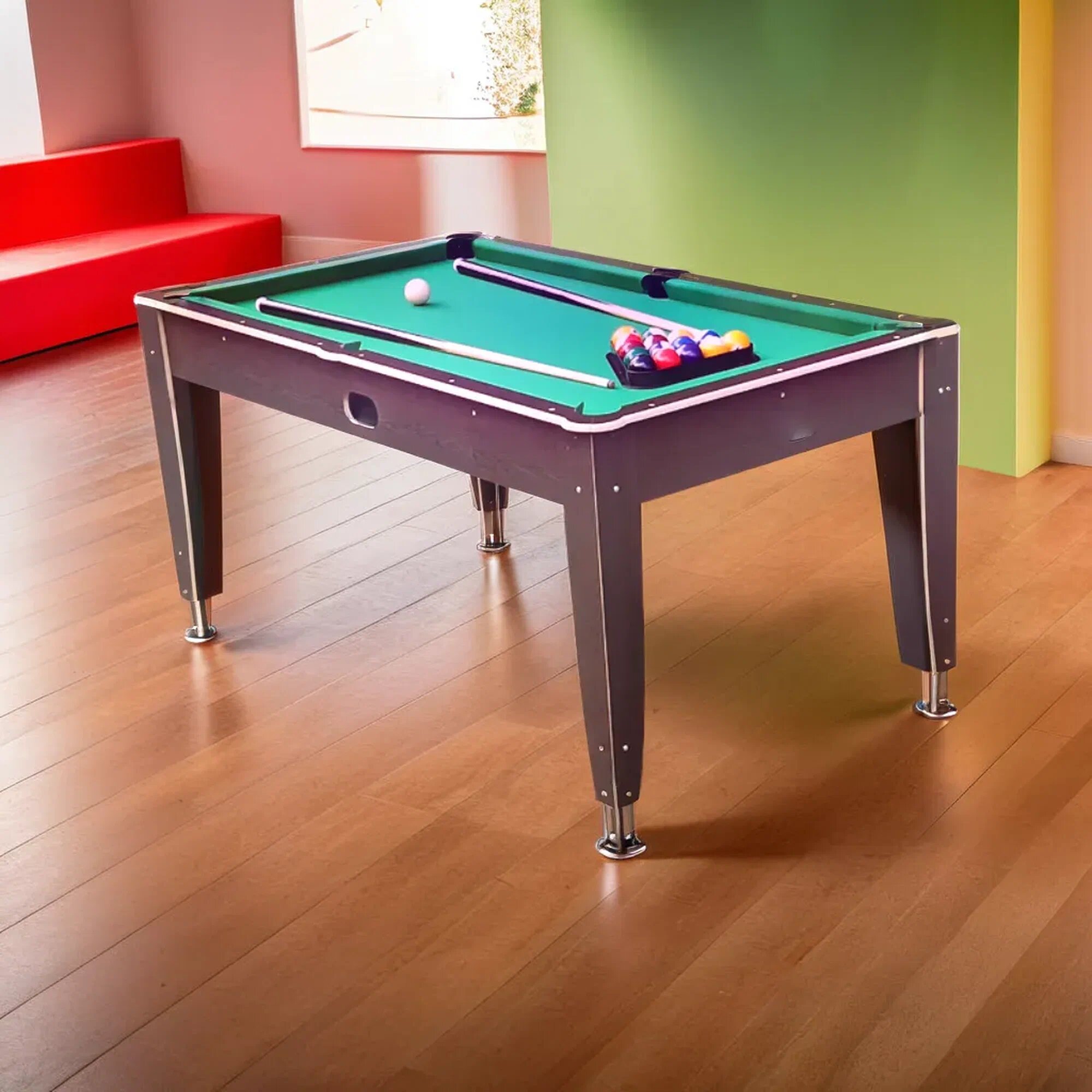 Мини бильярдный стол "Отличник Люкс" 4 фута, аксессуары в комплекте.