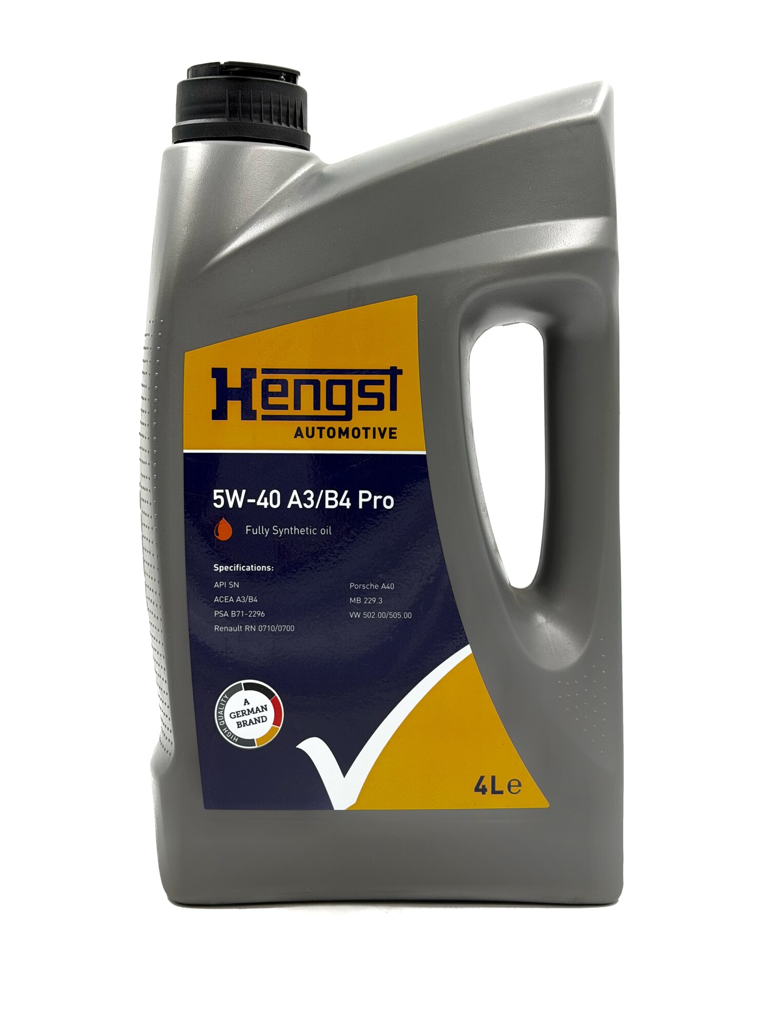 Масло моторное Hengst 5W-40 A3/B4 Pro, 4 литра, синтетическое